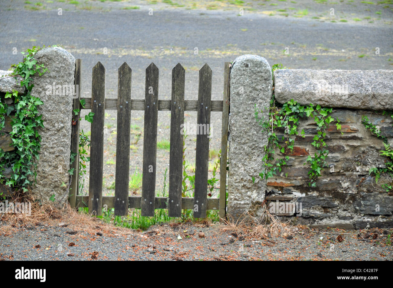 Tavistock, Devon, England: gate in a wall Stock Photo - Alamy