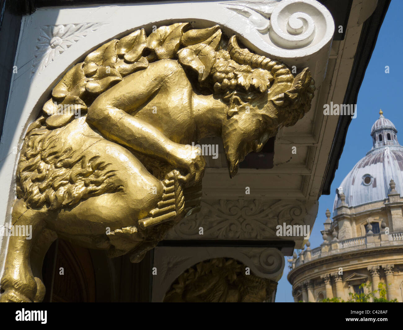 Carving of Pan, St Mary’s Passage Oxford 2 Stock Photo - Alamy