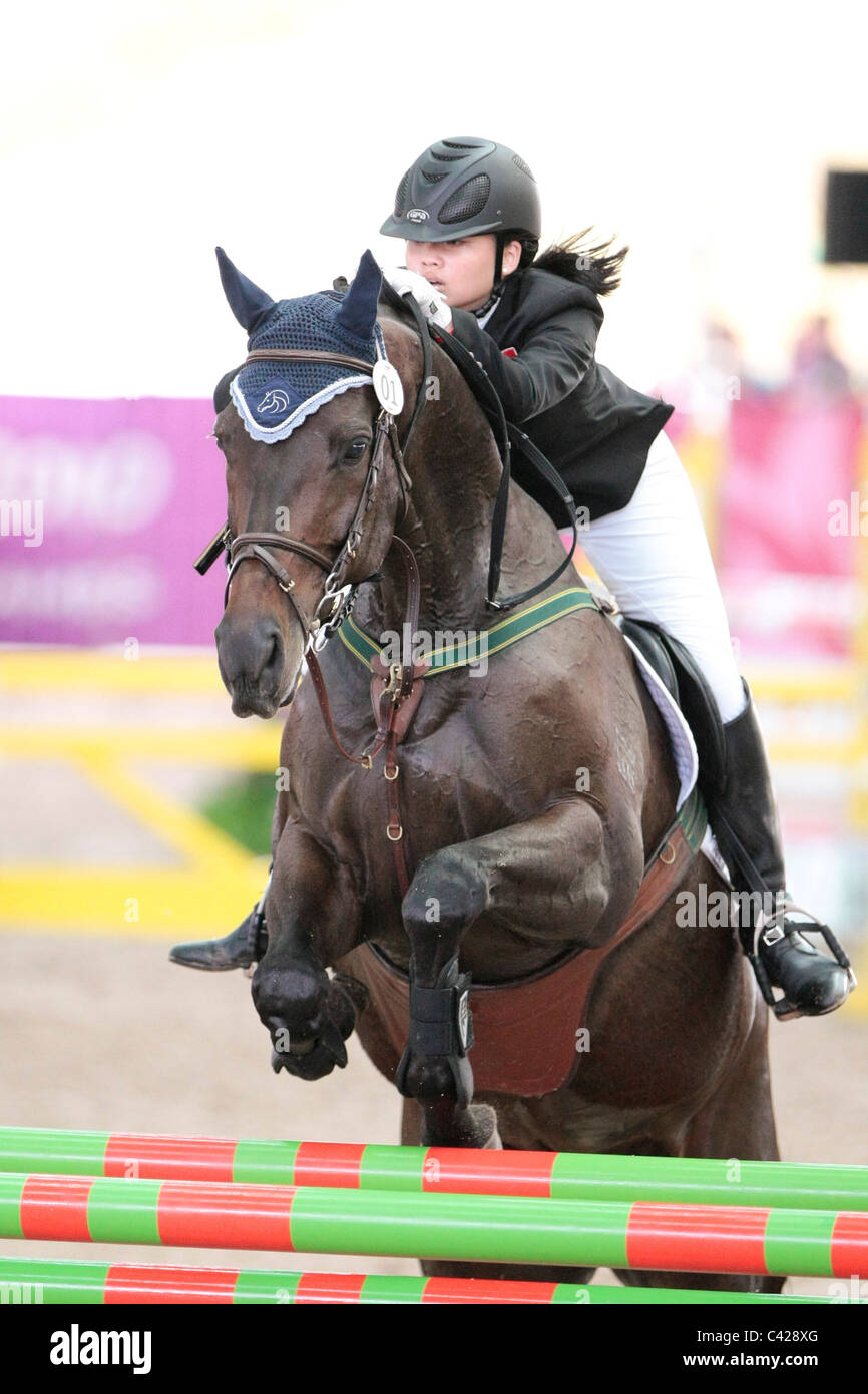 Caroline Chew of Singapore riding GATINEAU during the Singapore Youth ...