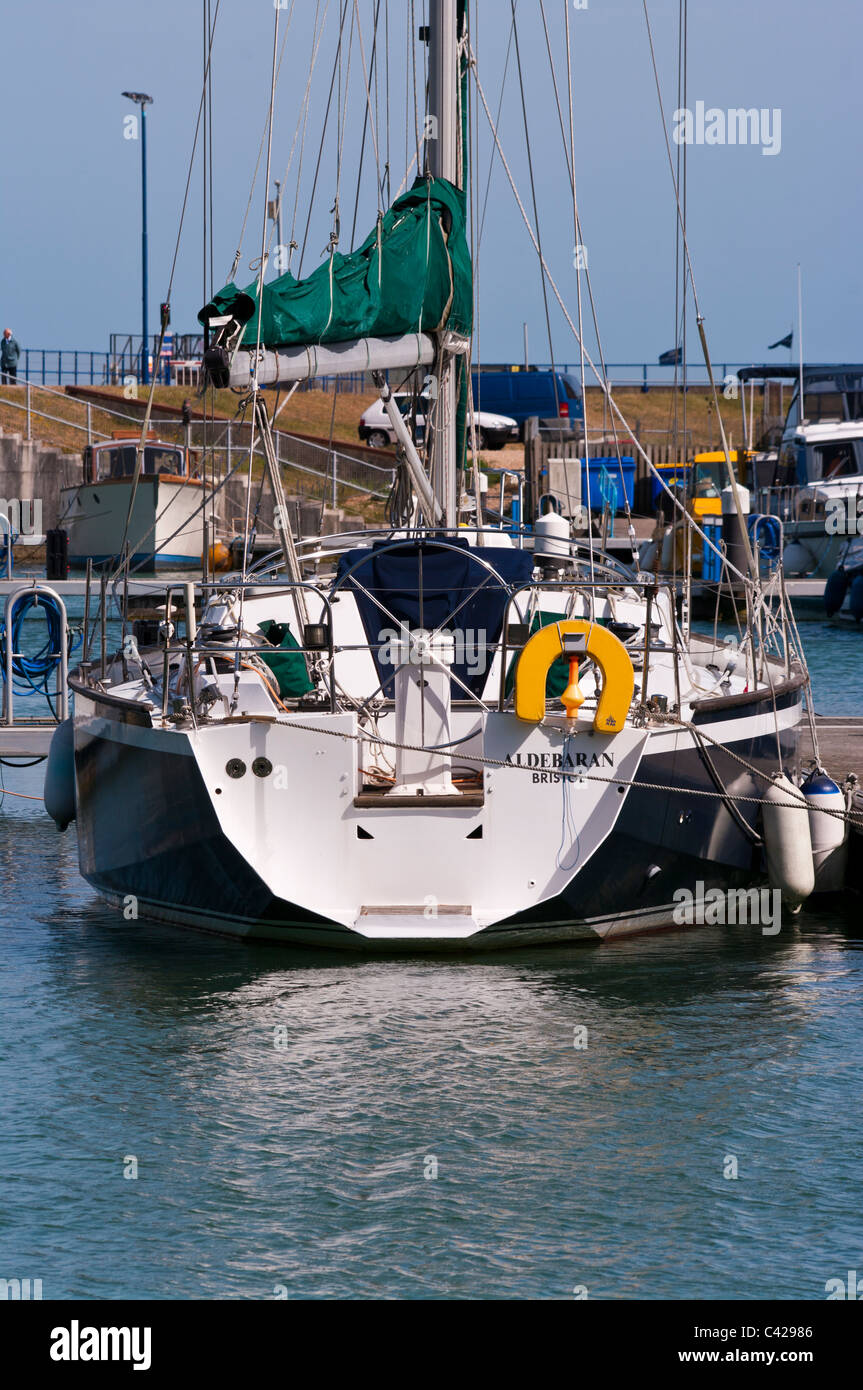 Rear View stern Of A Luxury Sailing Yacht Stock Photo - Alamy