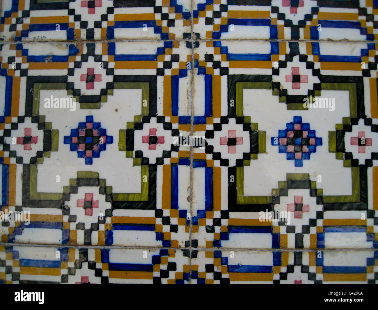 Crude traditional tile pattern, Portugal Stock Photo - Alamy