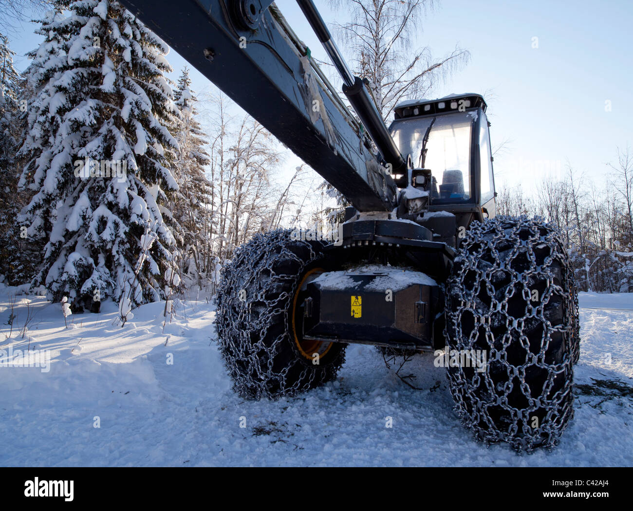 Sampo Rosenlew 1066 forest harvester boom , Finland Stock Photo - Alamy
