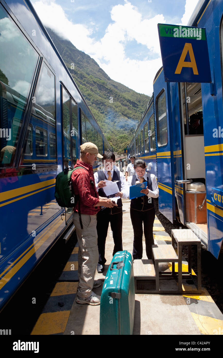 Peru, Aguas Calientes, Machu Picchu, Train from Ollantaytambo to Aguas ...