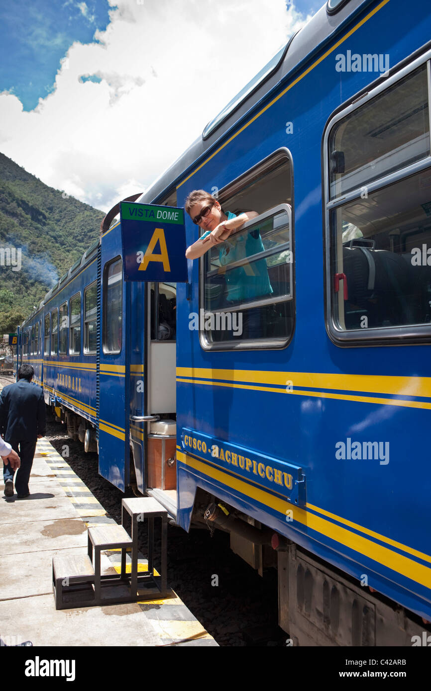 Peru, Aguas Calientes, Machu Picchu, Train from Ollantaytambo to Aguas ...