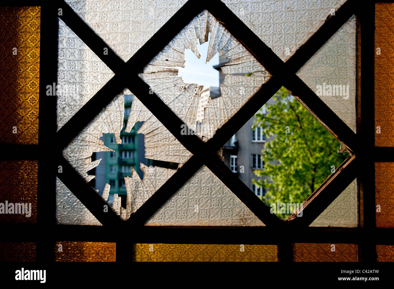 broken window glass Stock Photo - Alamy