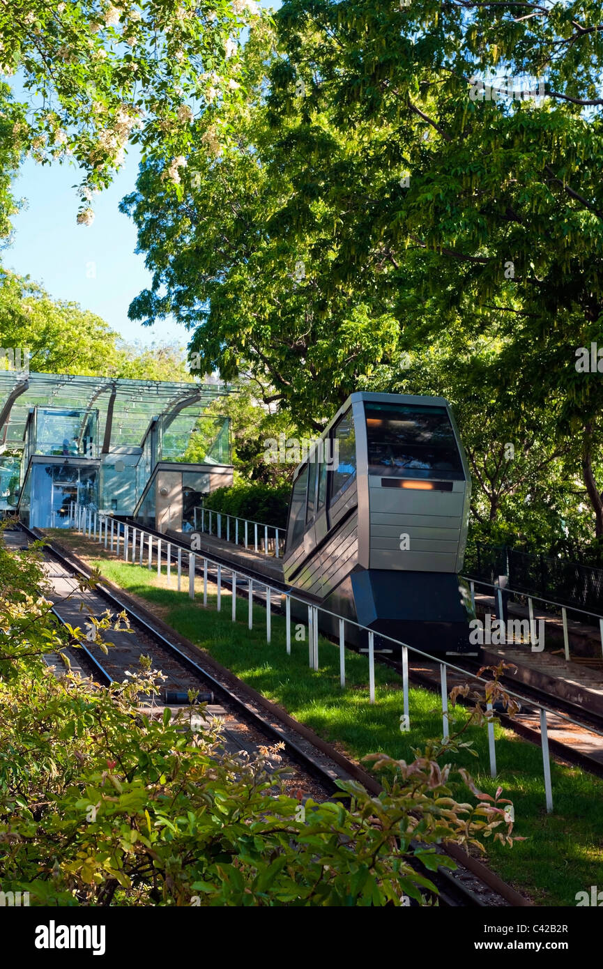 Funicular Cable railway leading up to the Sacre-Coeur Stock Photo - Alamy