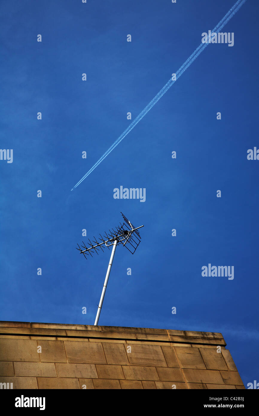 Television aerial on modern building Stock Photo - Alamy