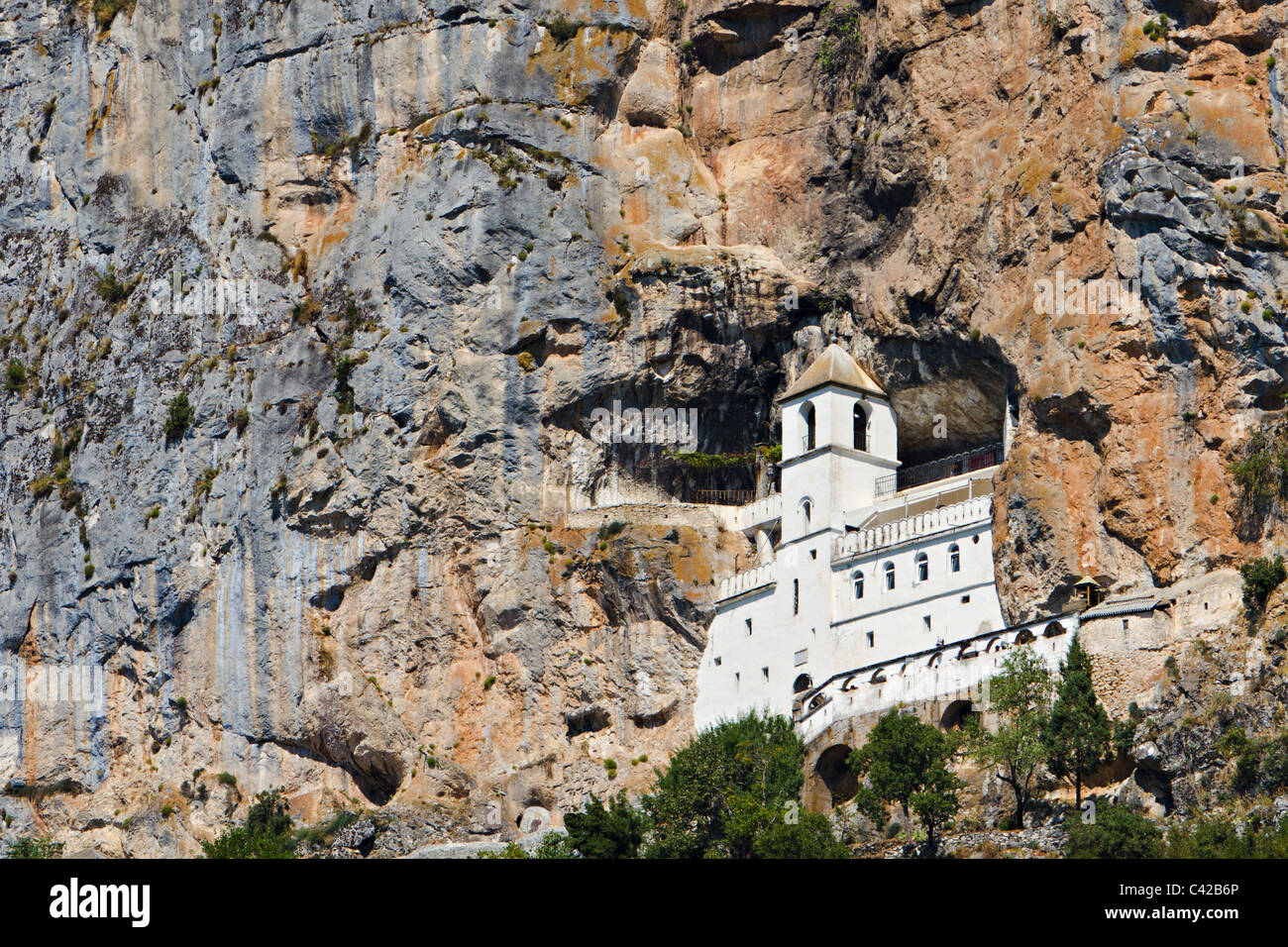 Monastery of Ostrog built into a rock face, Montenegro Stock Photo - Alamy