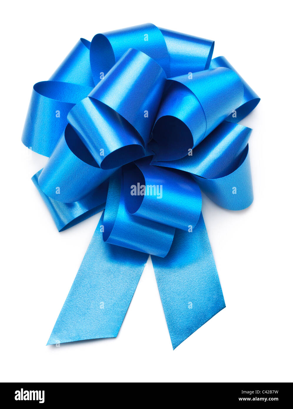 single blue bow isolated on white background Stock Photo - Alamy