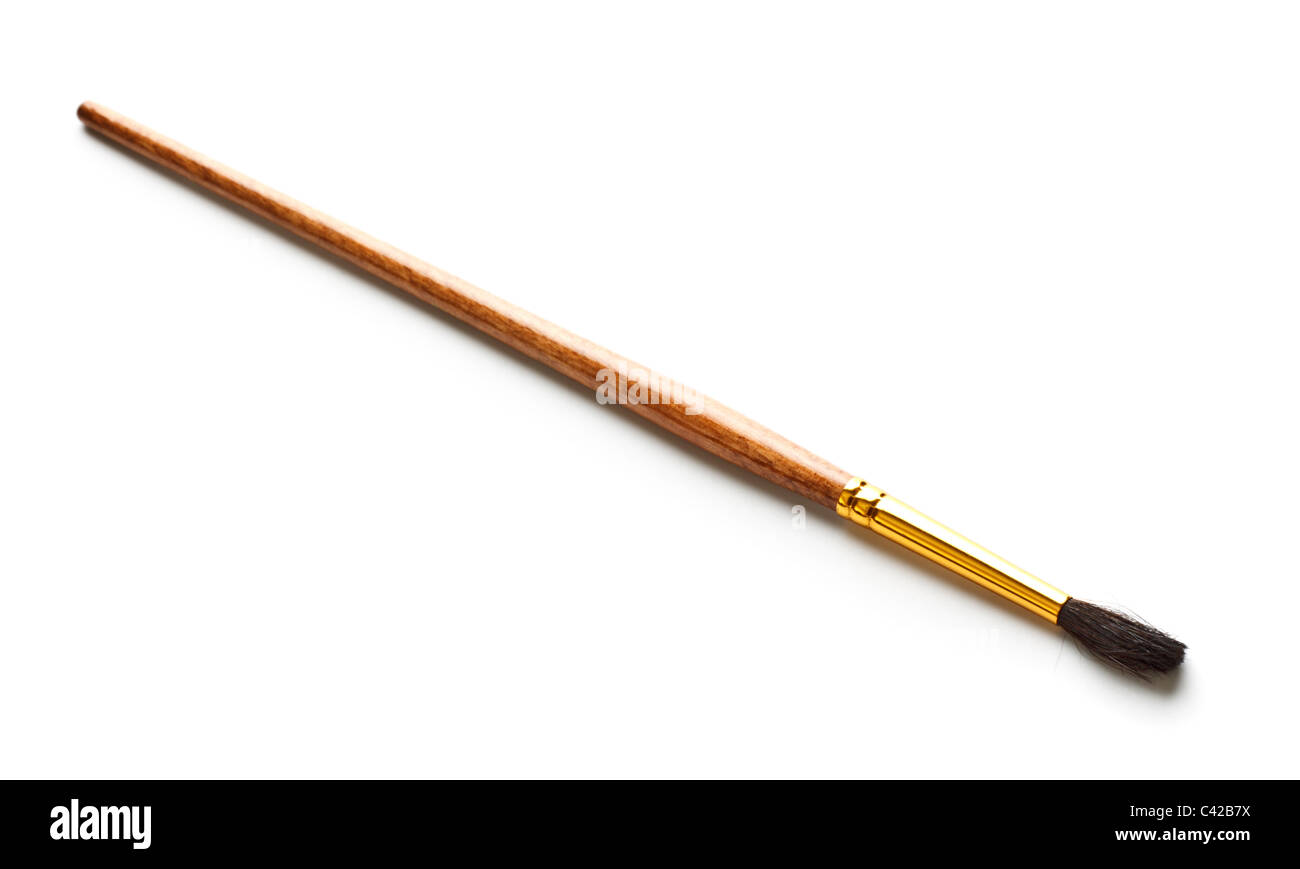 single paint brush isolated on white background Stock Photo - Alamy