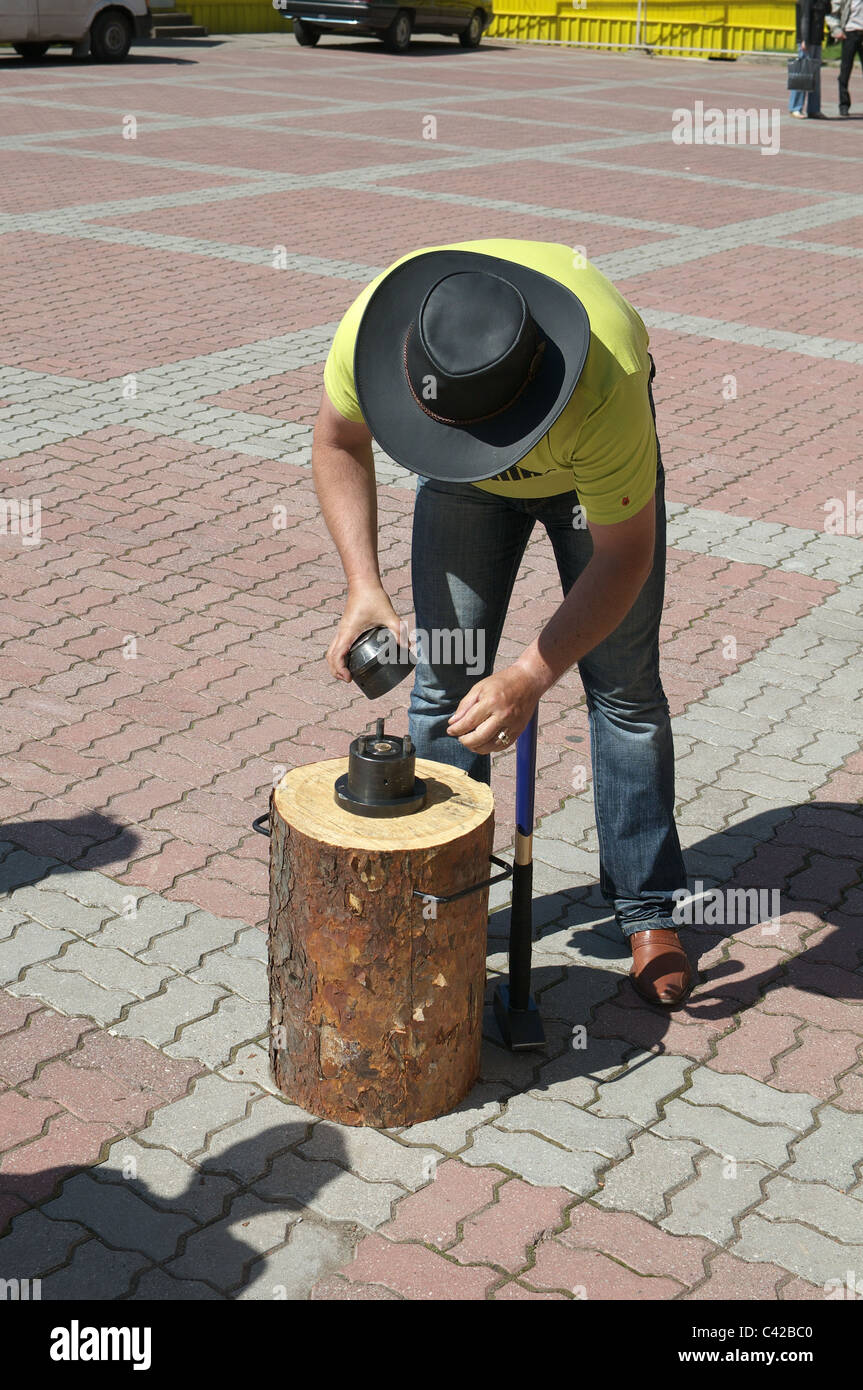 Handmade souvenir coins . Kaliningrad Stock Photo - Alamy