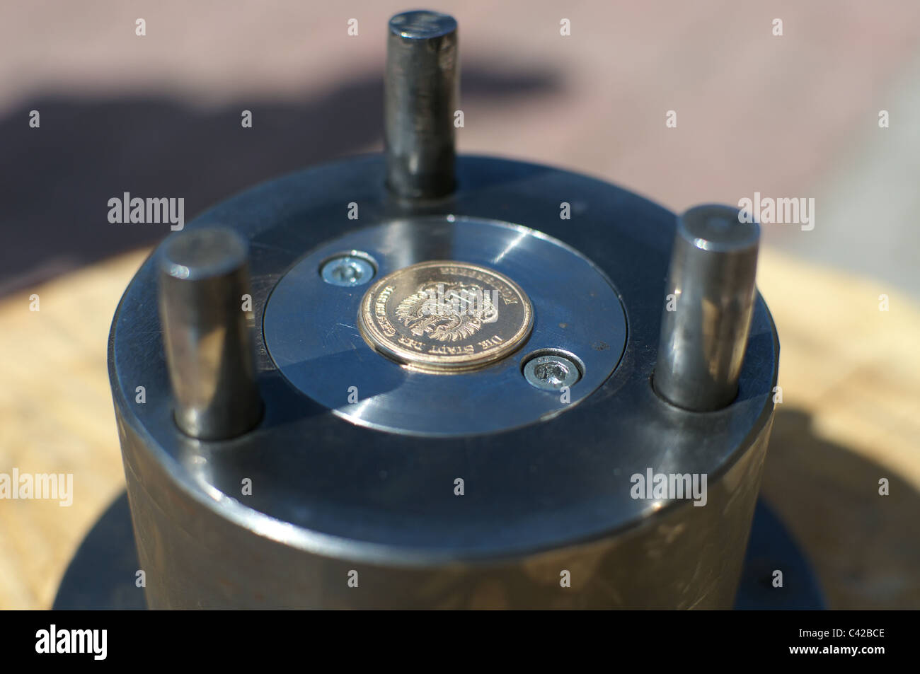 Handmade souvenir coins . Kaliningrad Stock Photo - Alamy
