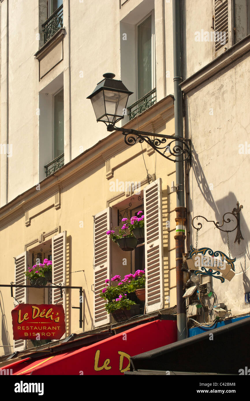 MONTMARTRE, PARIS: Detail of Shutters and lamp Stock Photo - Alamy