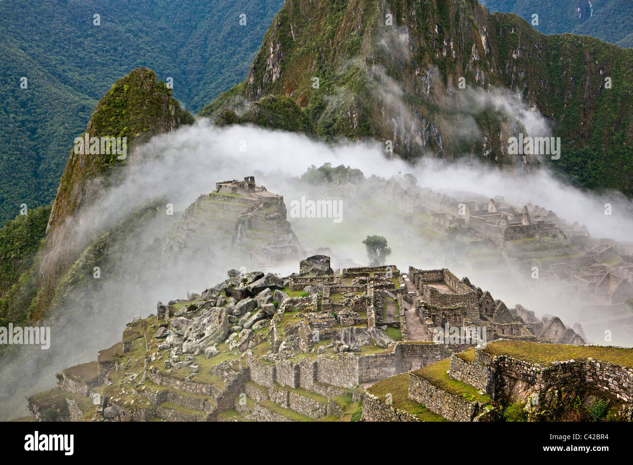 Peru, Aguas Calientes, Machu Picchu.15th-century Inca site located ...