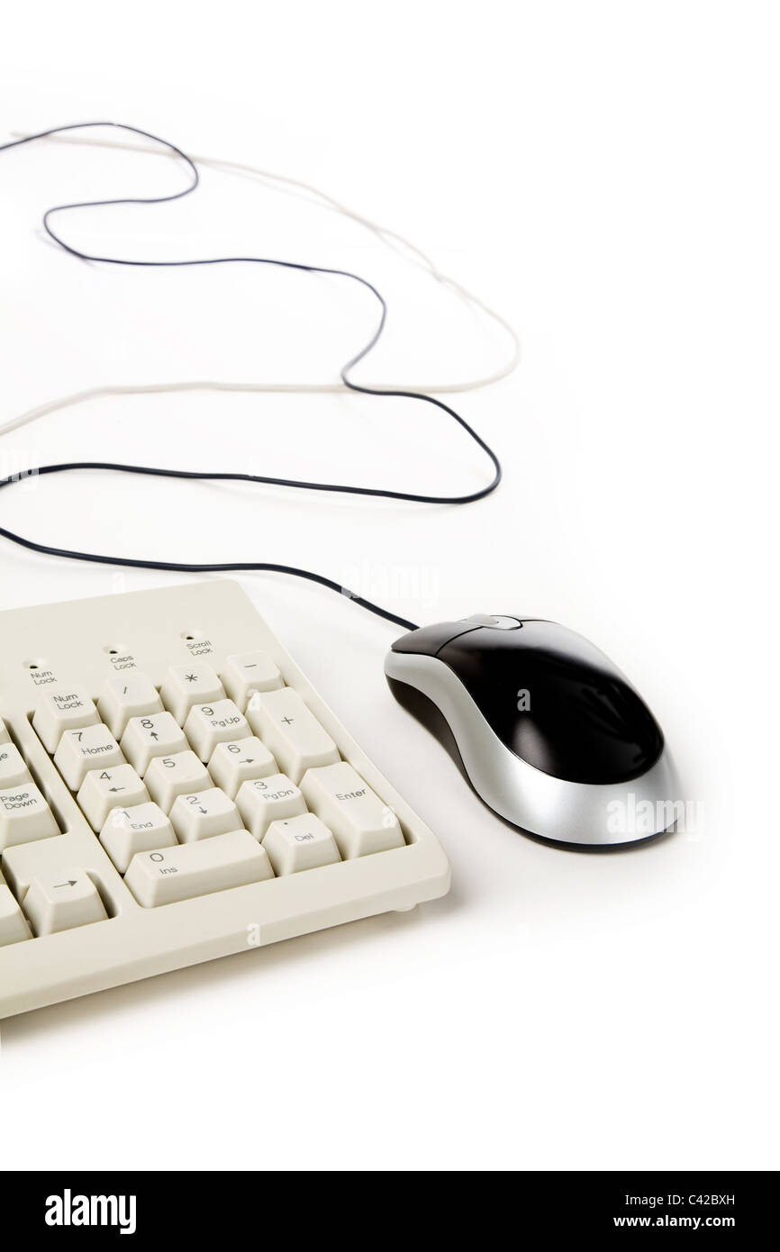 computer mouse and keyboard with white background Stock Photo - Alamy