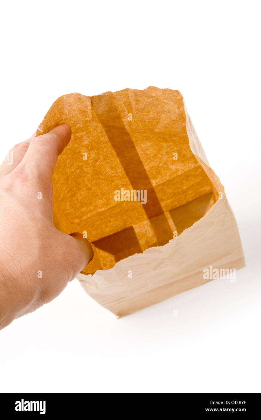 opening a brown paper bag Stock Photo - Alamy