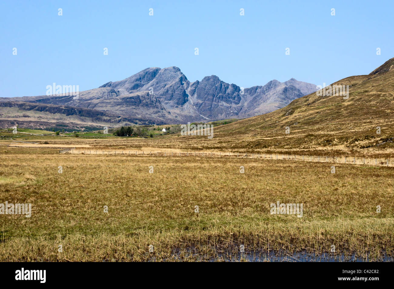 View to Skye mountain Blabheinn (Blaven) from the road to Elgol near ...