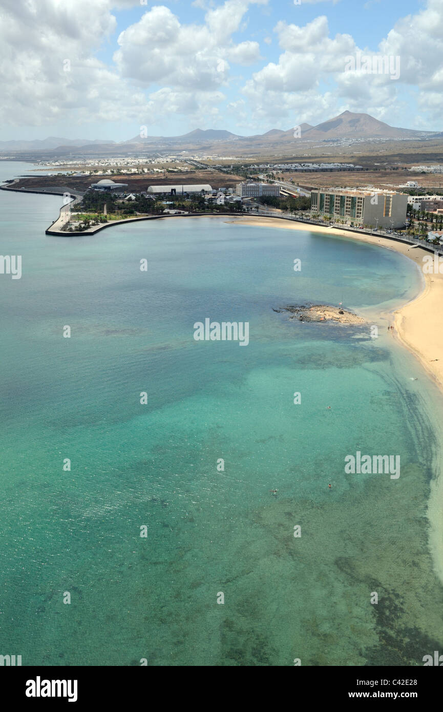 Sea with Playa del Reducto beach Arrecife, Lanzarote, "Canary Islands ...