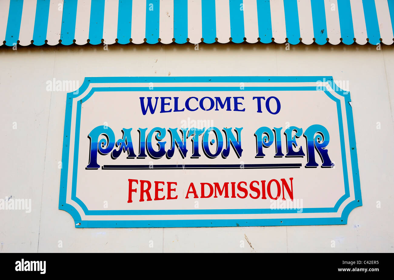 paignton pier devon england uk Stock Photo - Alamy