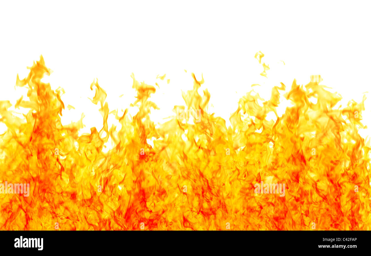 Rendered flames as a firewall on a white background Stock Photo - Alamy