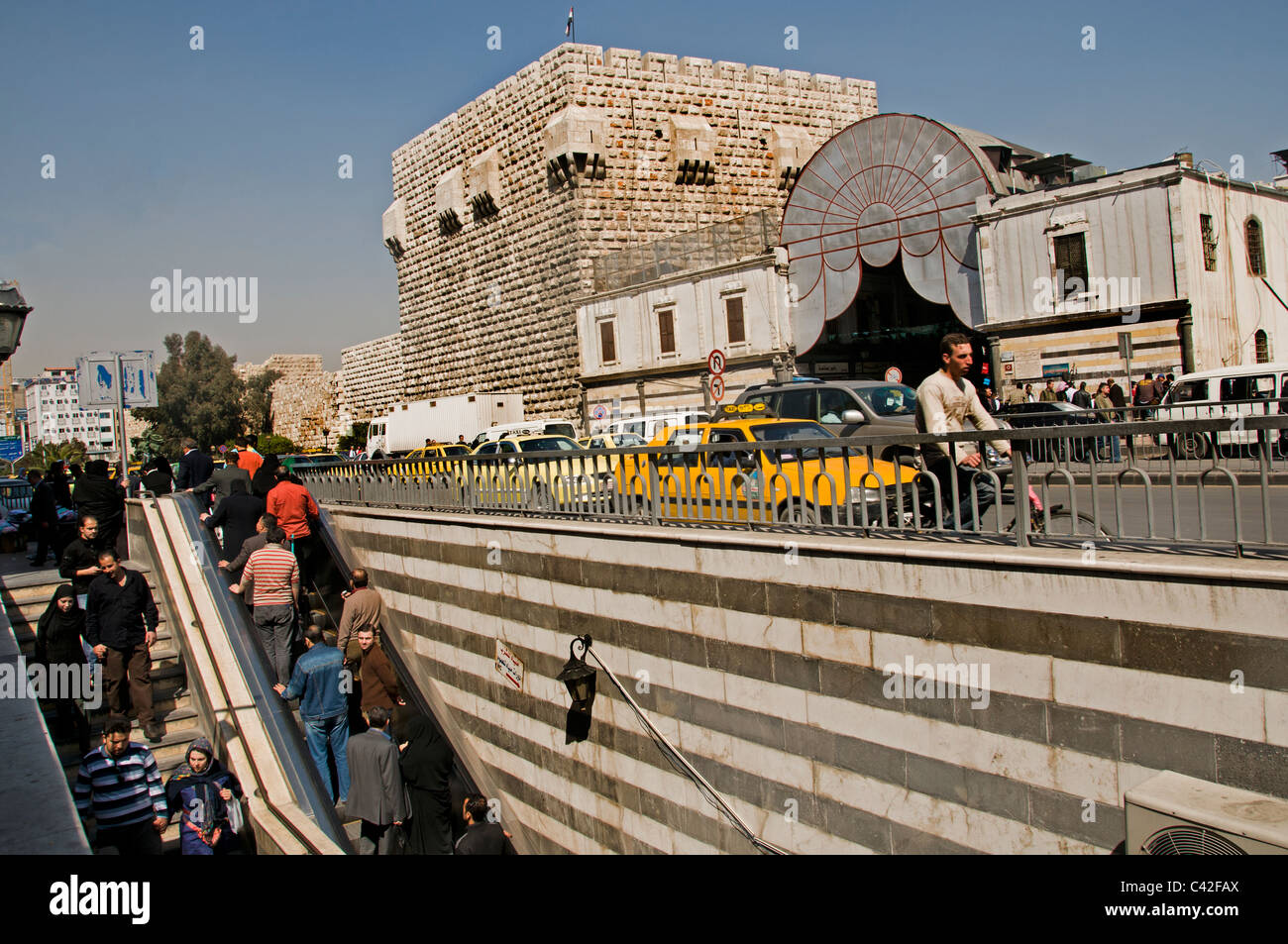 Damascus Syria Entrance Citadel Bazaar Souk Souq center market shop ...
