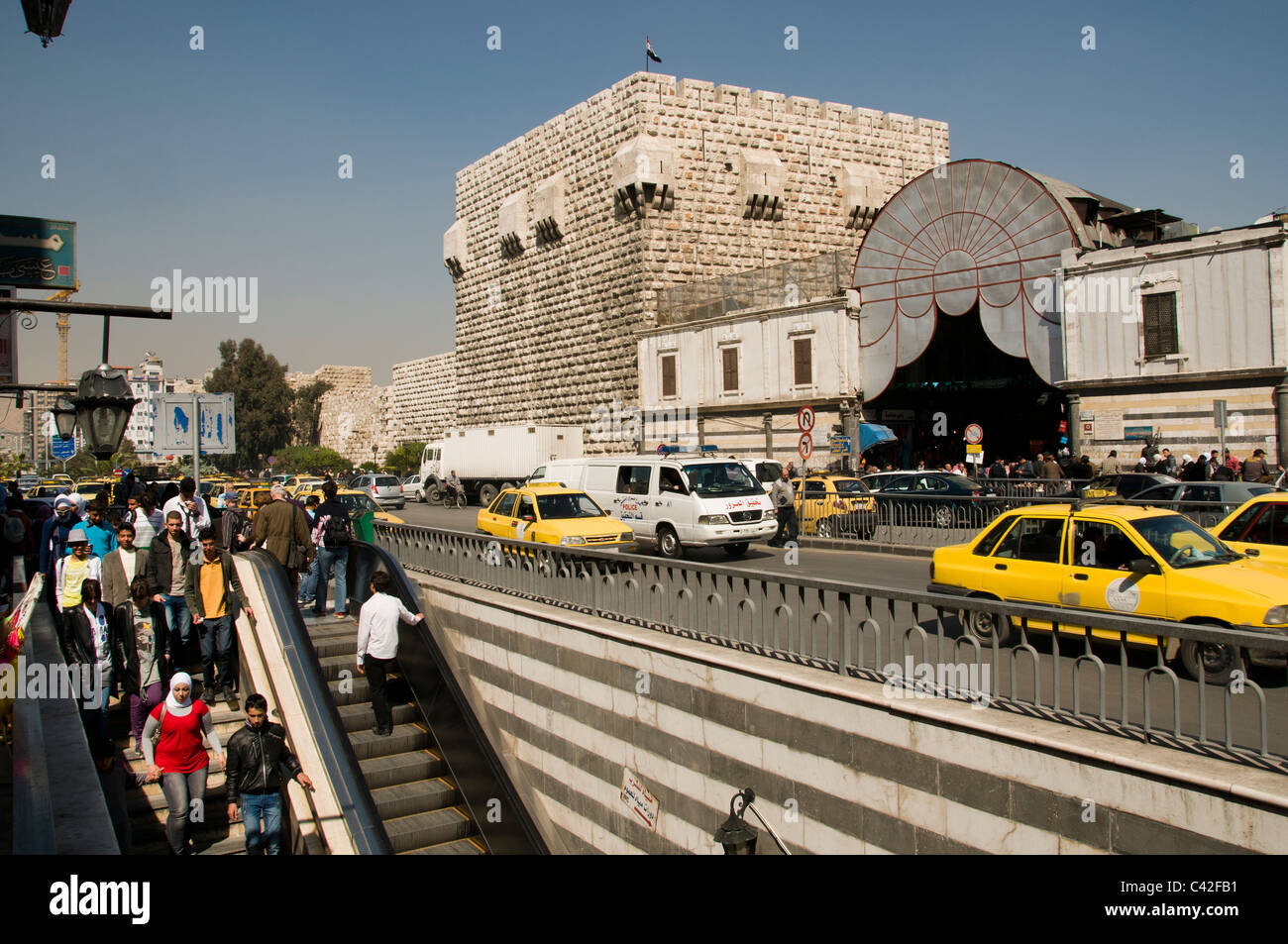 Damascus Syria Entrance Citadel Bazaar Souk Souq center market shop ...