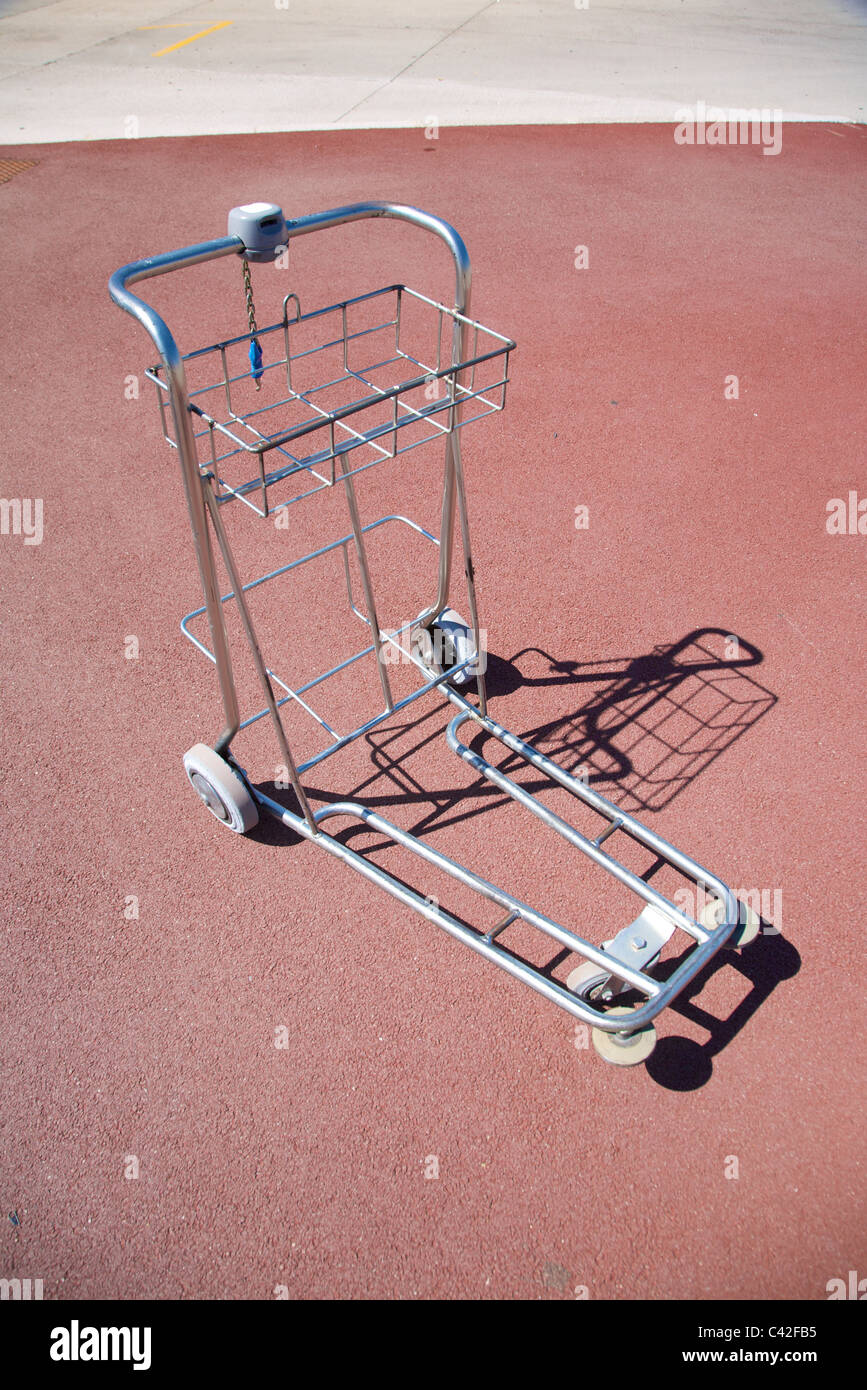 lonely luggage cart outside the lyon airport Stock Photo - Alamy