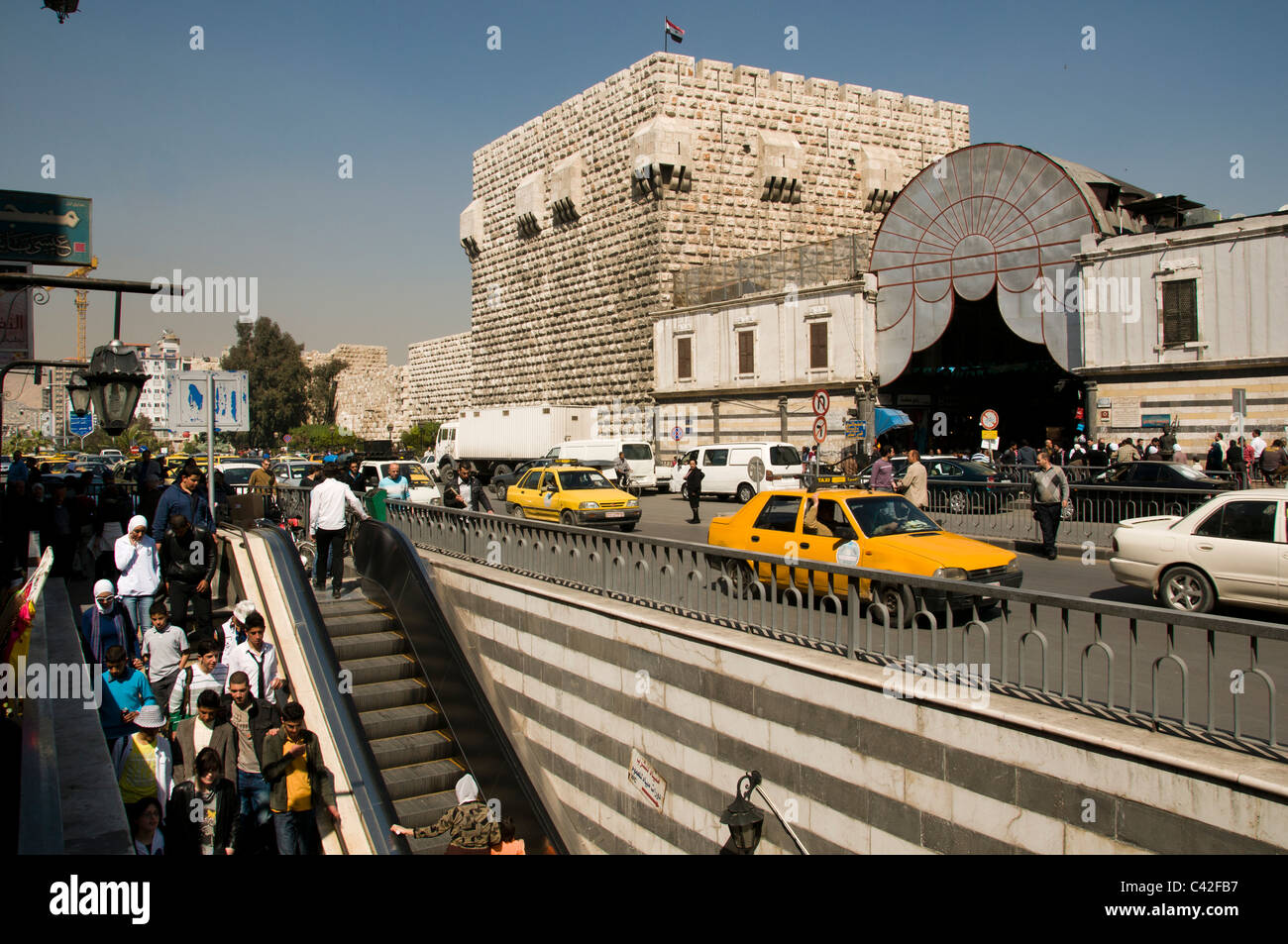 Damascus Syria Entrance Citadel Bazaar Souk Souq center market shop ...