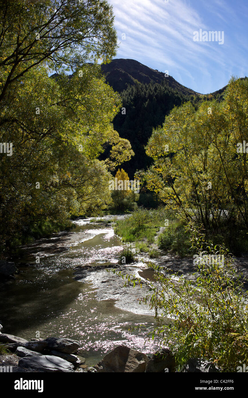 Autumn in Arrowtown. The Aroow River. Historic Arrowtown was once a ...