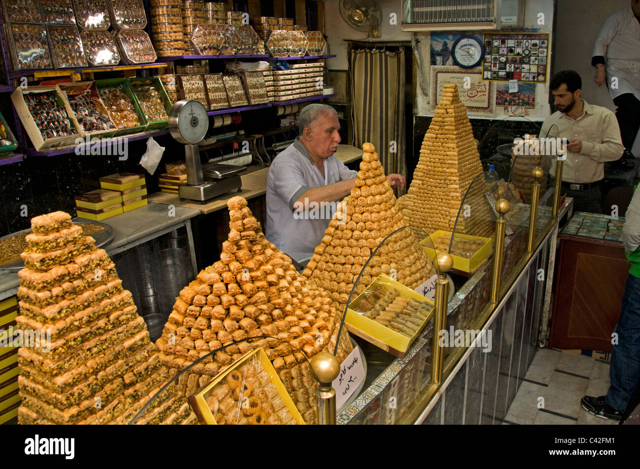 Damascus Syria bakery baklava sweet pastry Bazaar Souk Souq center ...