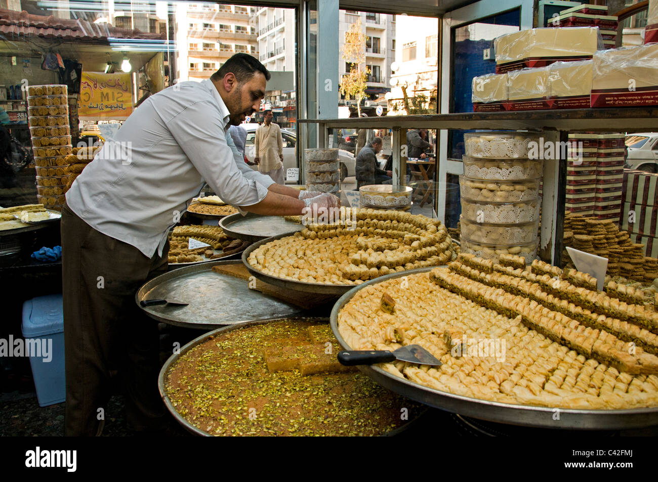 Damascus Syria bakery baklava sweet pastry Bazaar Souk Souq center ...