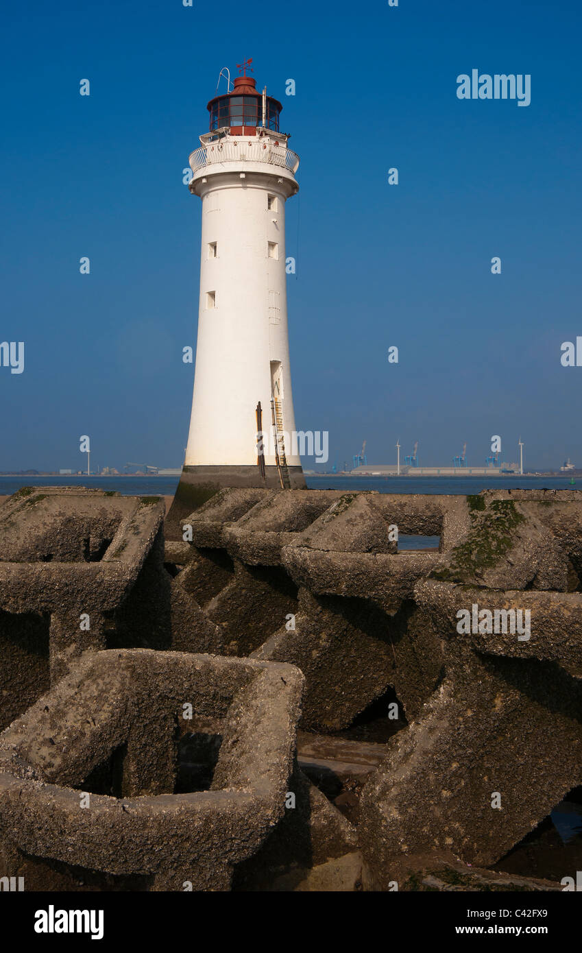 Fort Perch lighthouse built at the mouth of the river Mersey North ...
