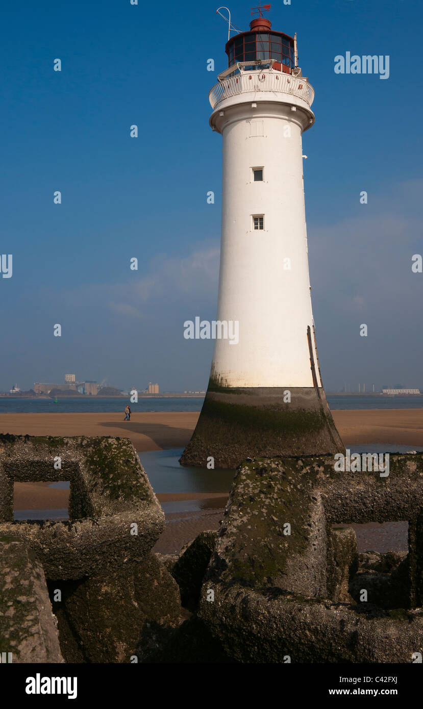 Fort Perch lighthouse built at the mouth of the river Mersey North ...
