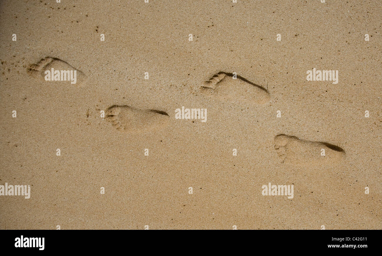 Footsteps in Sand Stock Photo - Alamy