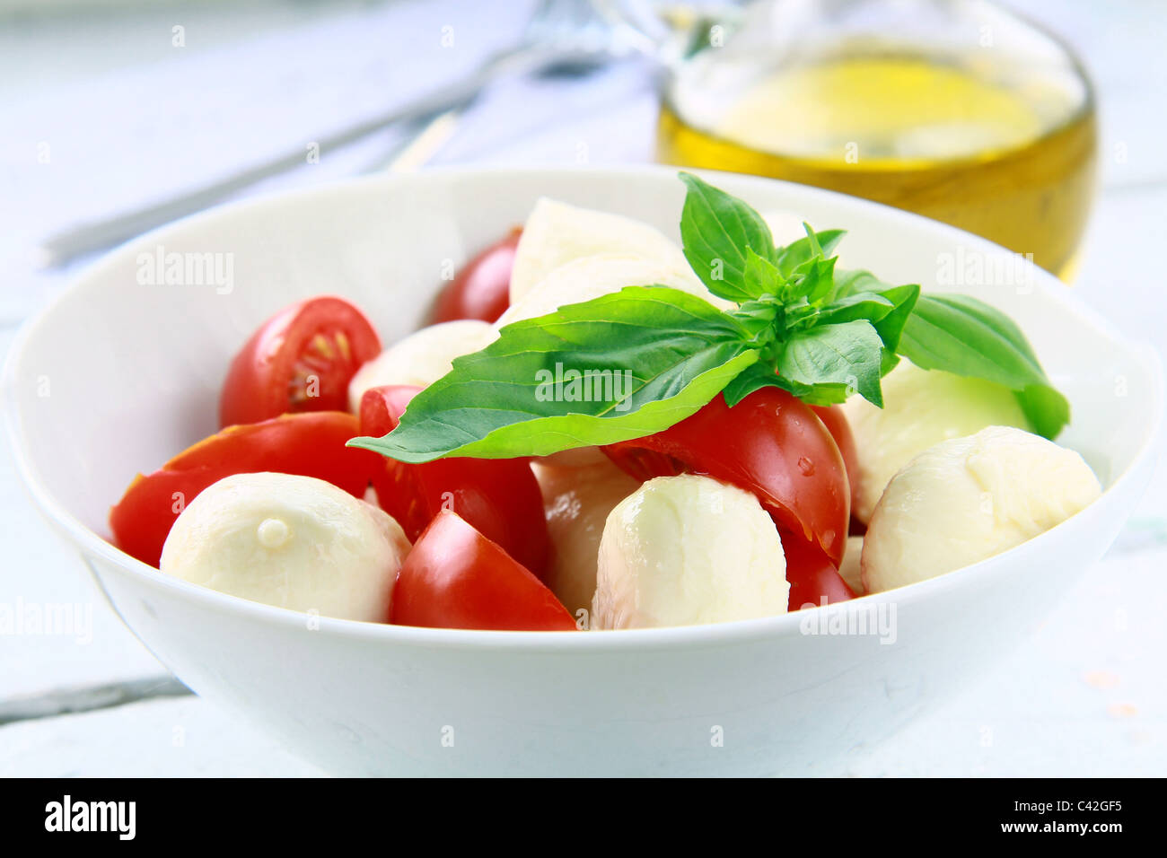 Traditional Italian Caprese Salad mozzarella with tomatoes and basil ...