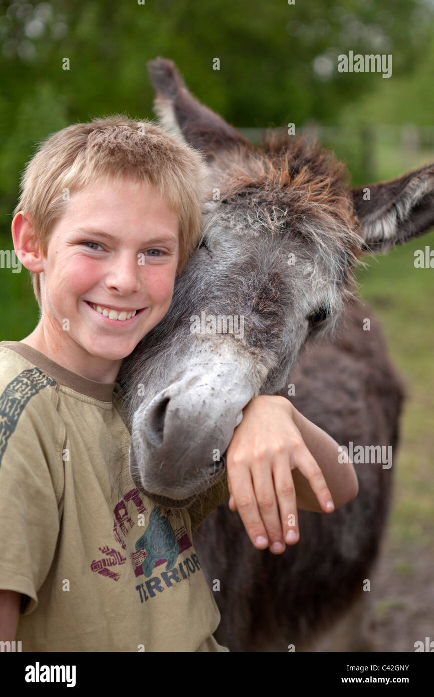Boy with donkey hi-res stock photography and images - Alamy
