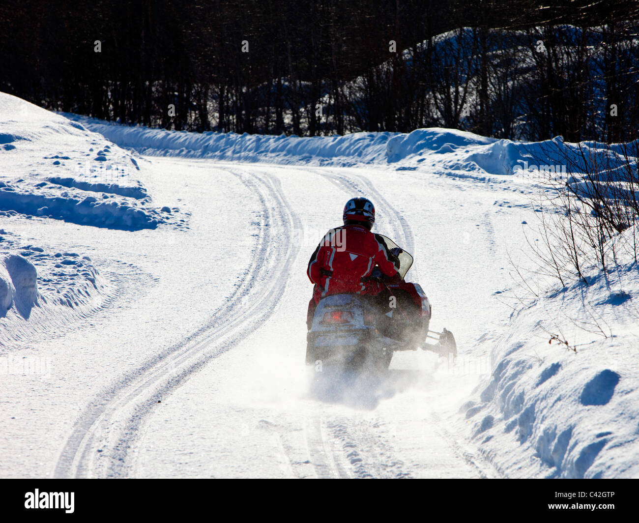 Man driving on snowy road hi-res stock photography and images - Alamy