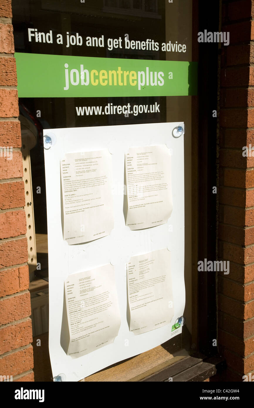 Job Centre plus office, Woodbridge, Suffolk, England Stock Photo - Alamy