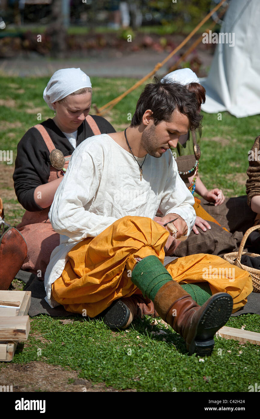 UMEA, SWEDEN - MAY 21: medieval performers at the outdoor festival ...