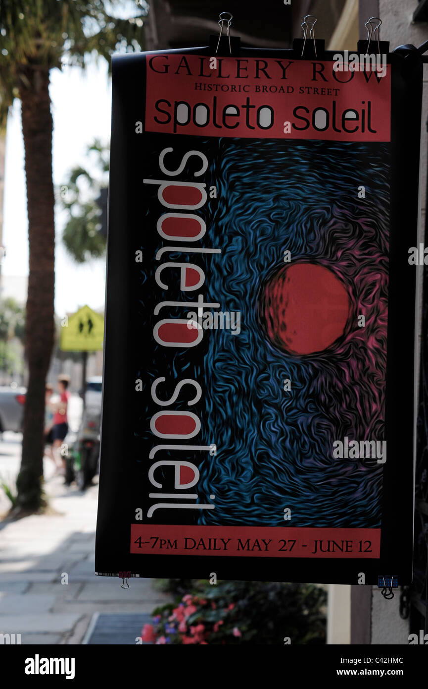 Current Spoleto festival poster as shop sign Stock Photo - Alamy