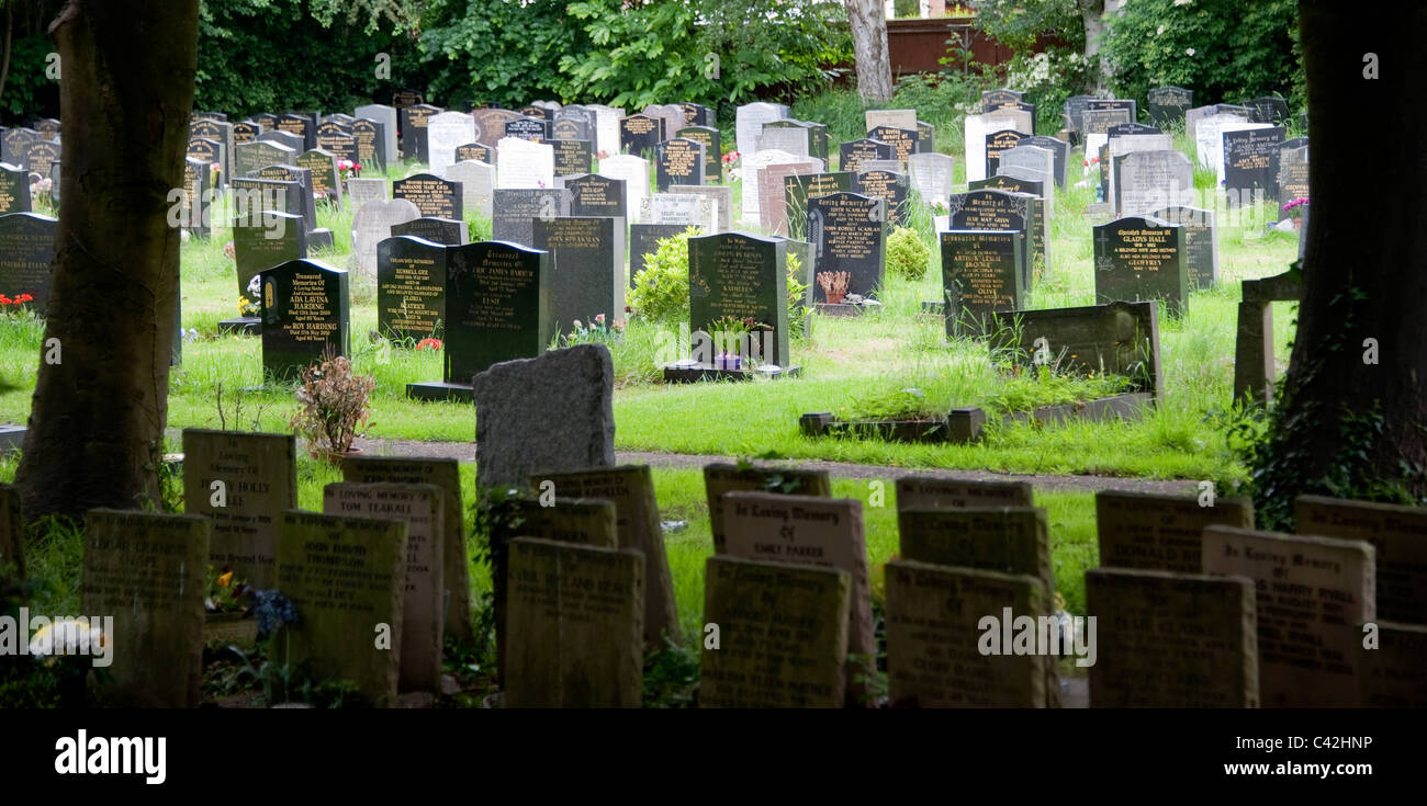 Graves in Cheshire graveyard, UK Stock Photo - Alamy