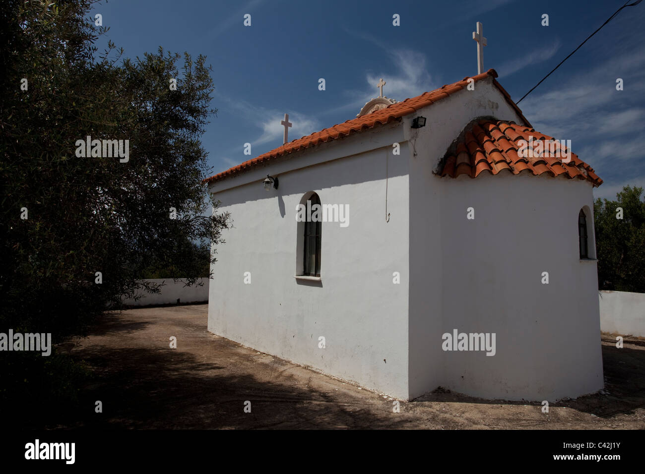 Small Greek orthodox chapel, Ana Vouves, Crete Stock Photo - Alamy