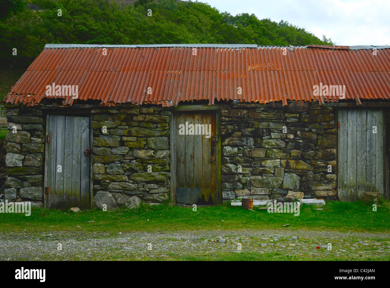 Herring sheds at Corran, Loch Hourn, Wester Highlands, Scotland Stock ...