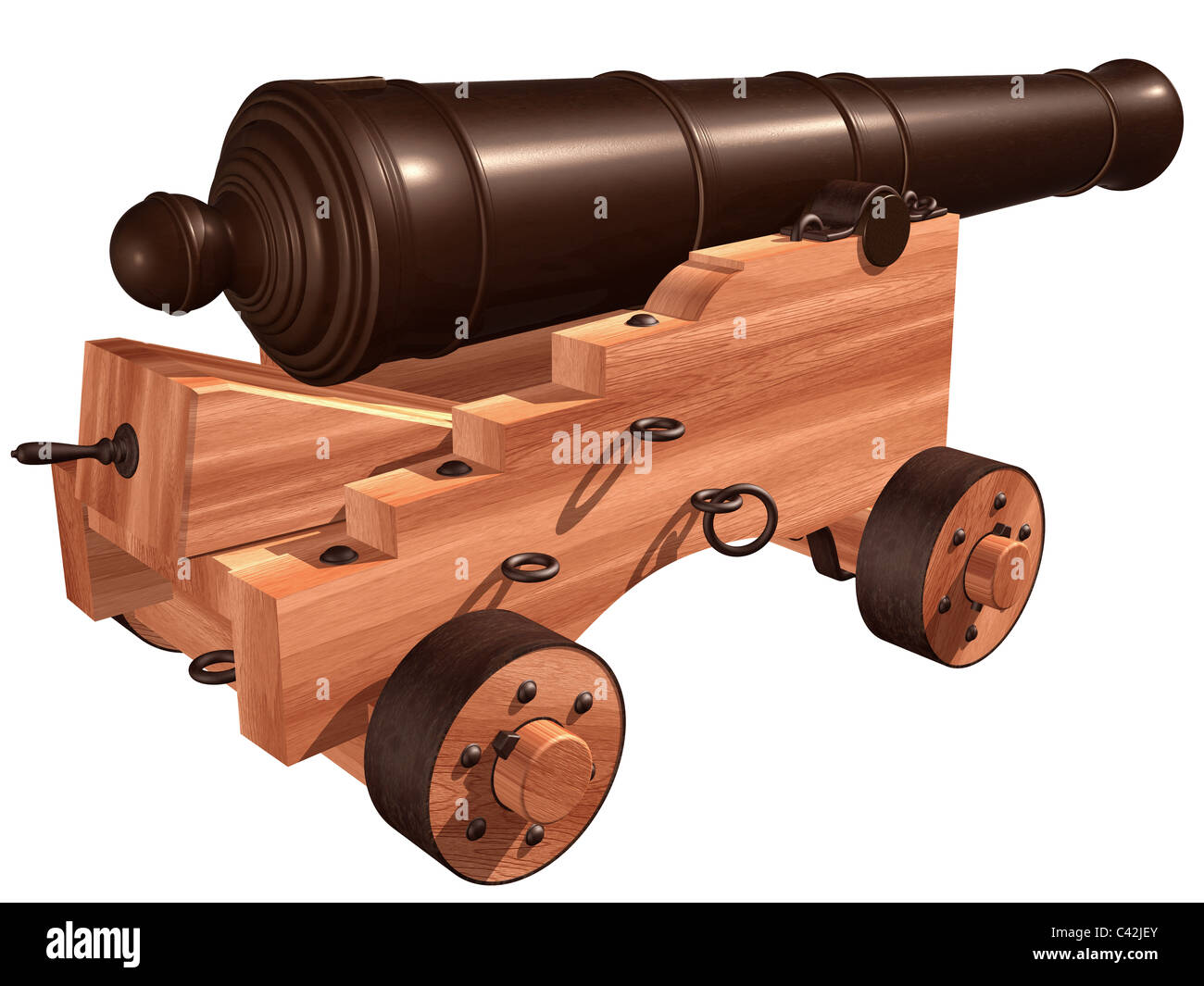 Isolated illustration of an antique ships cannon Stock Photo - Alamy