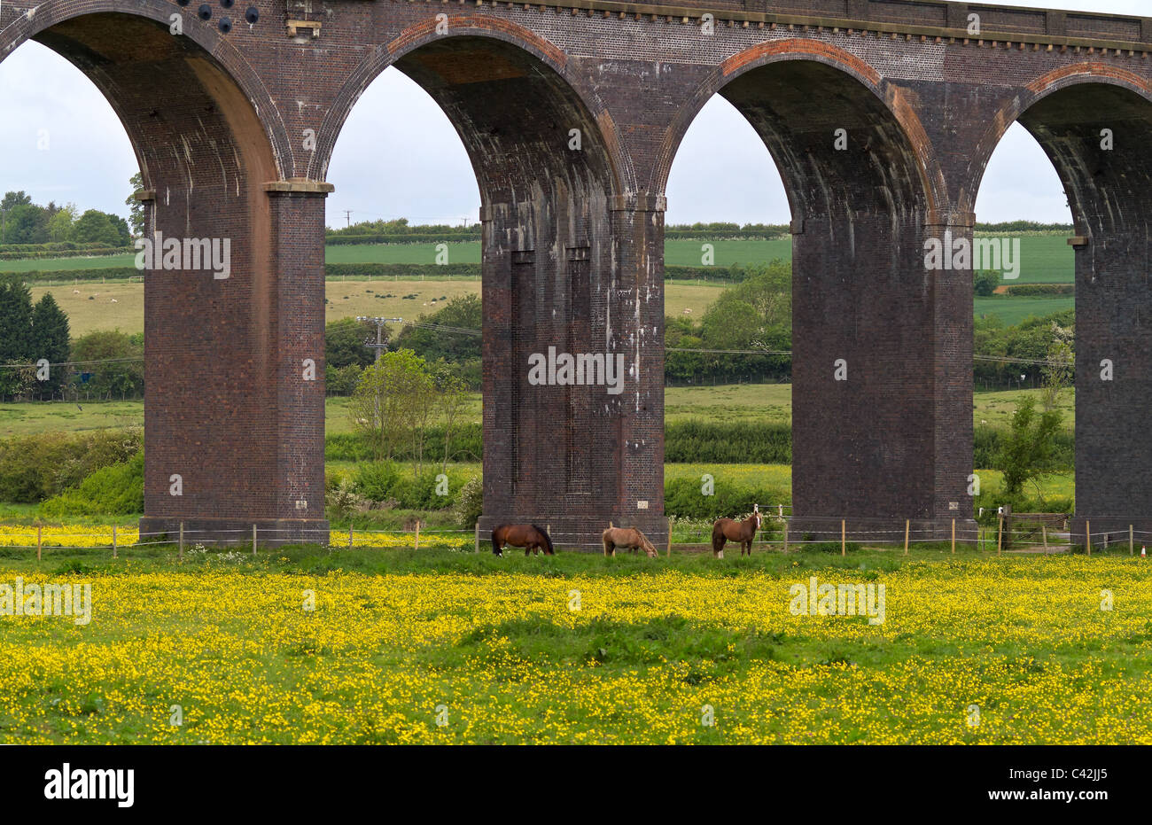 Harringworth Viaduct, Rutland. Also known as Welland Viaduct and Seaton ...