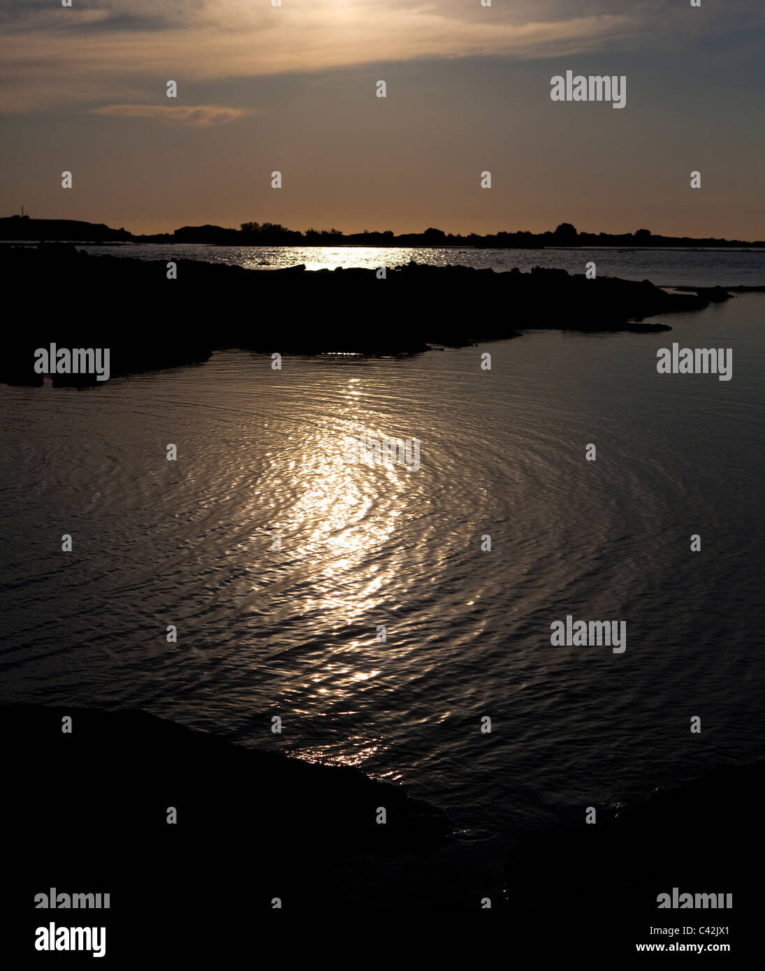 The famous Elafonisi beach on Crete, at sunset Stock Photo - Alamy