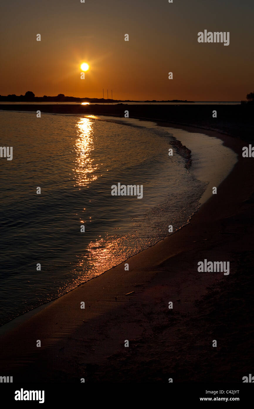 The famous Elafonisi beach on Crete, at sunset Stock Photo - Alamy