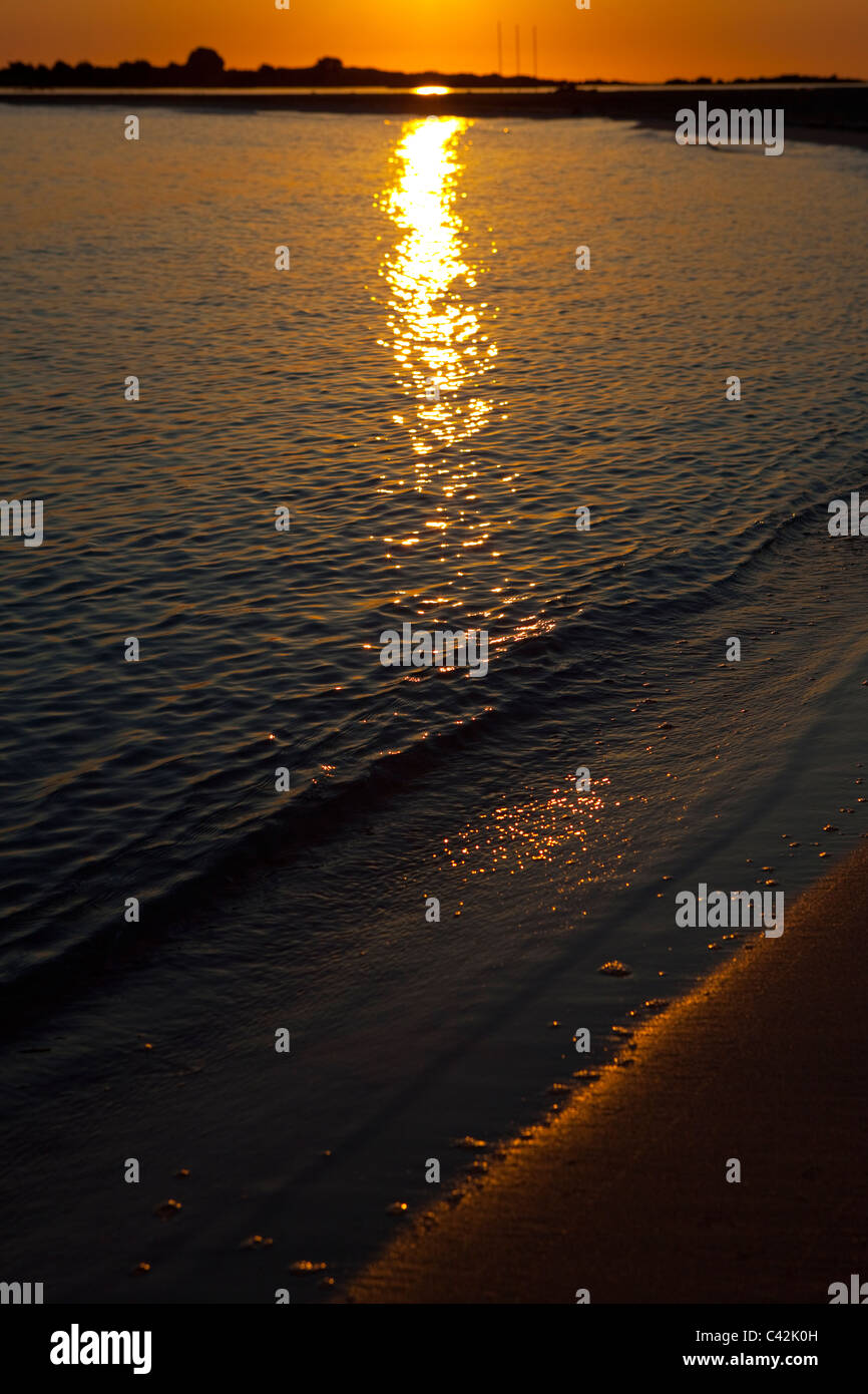 The famous Elafonisi beach on Crete, at sunset Stock Photo - Alamy