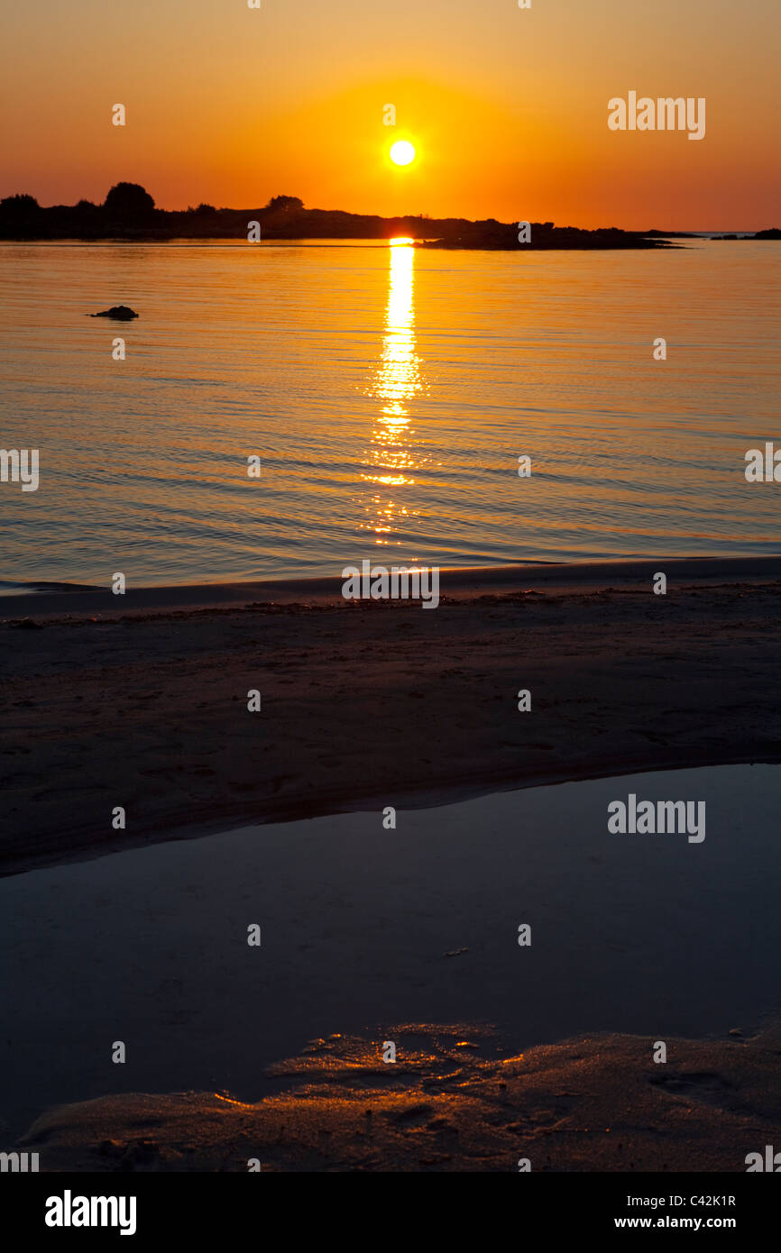 The famous Elafonisi beach on Crete, at sunset Stock Photo - Alamy
