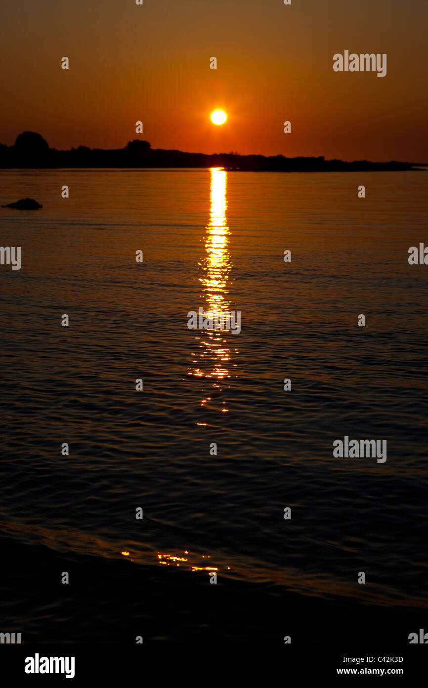 The famous Elafonisi beach on Crete, at sunset Stock Photo - Alamy